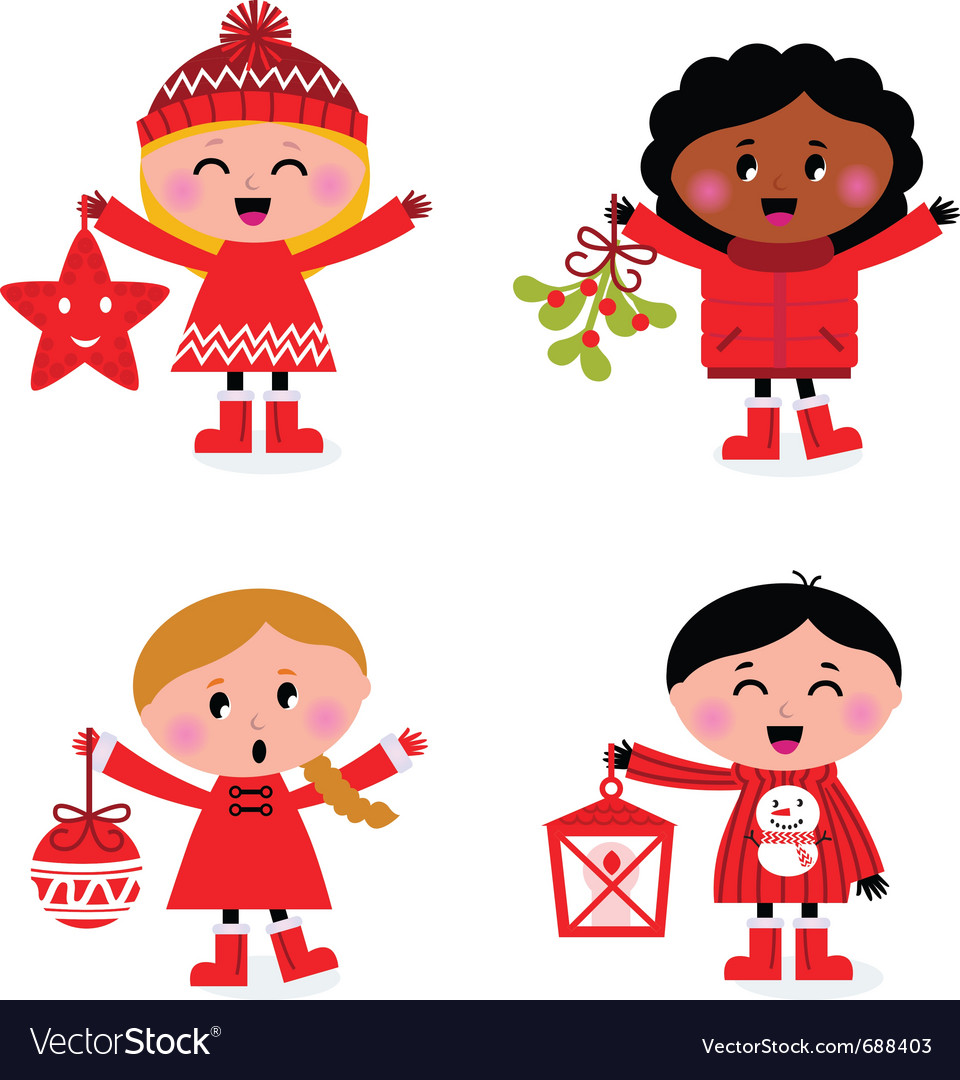Christmas kids collection Royalty Free Vector Image
