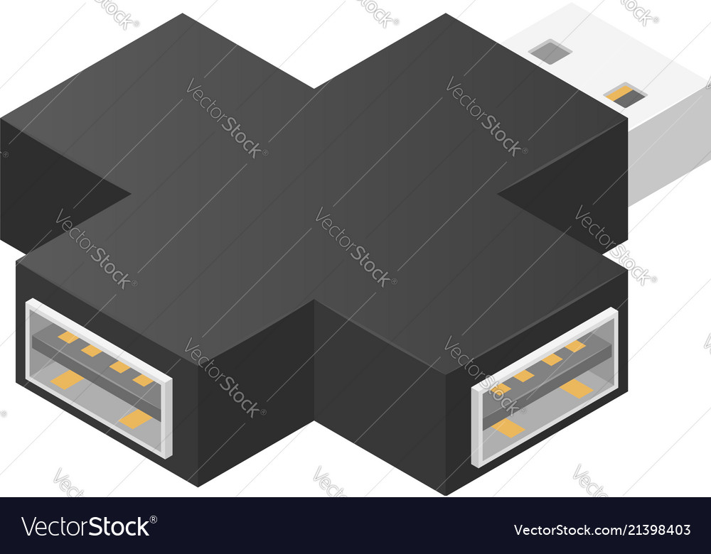 Cross usb hub icon isometric style Royalty Free Vector Image Cross usb hub icon isometric style Royalty Free Vector Image
