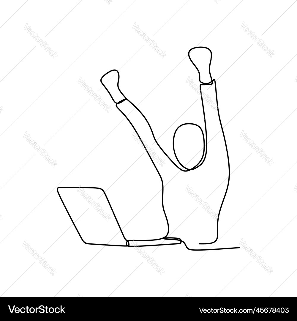 Drawing a continuous line of office employees Vector Image