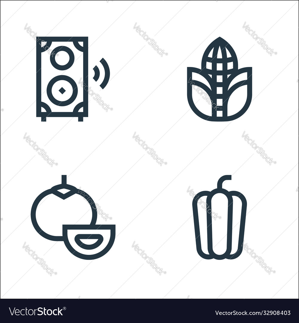 Flat barbecue line icons linear set quality line Vector Image
