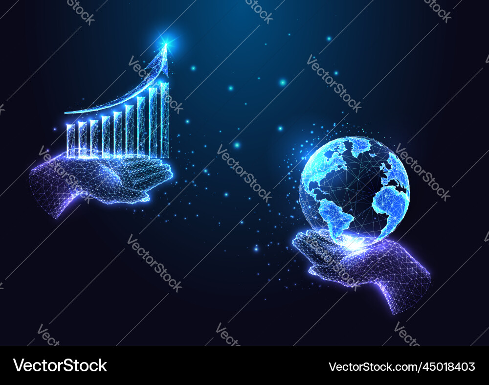 Futuristic global economy growth concept Vector Image
