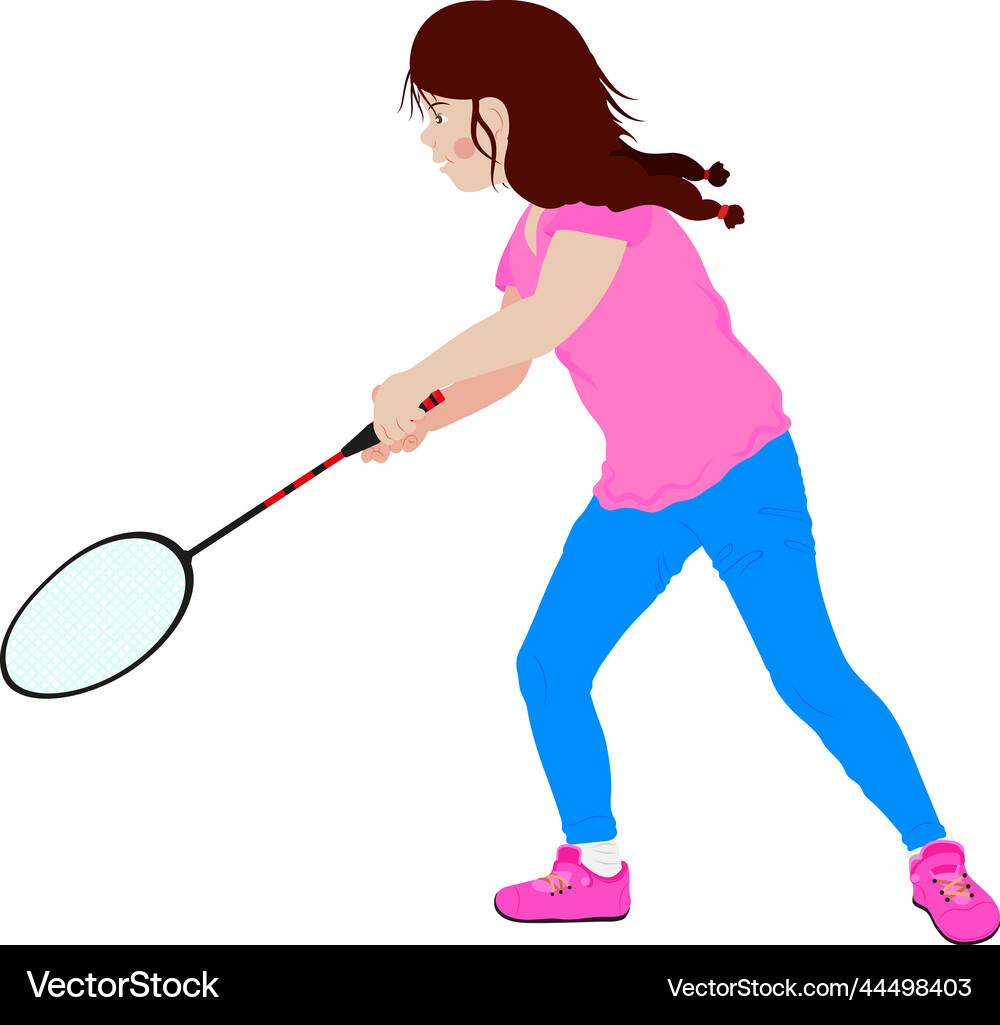 Girl is playing tennis Royalty Free Vector Image