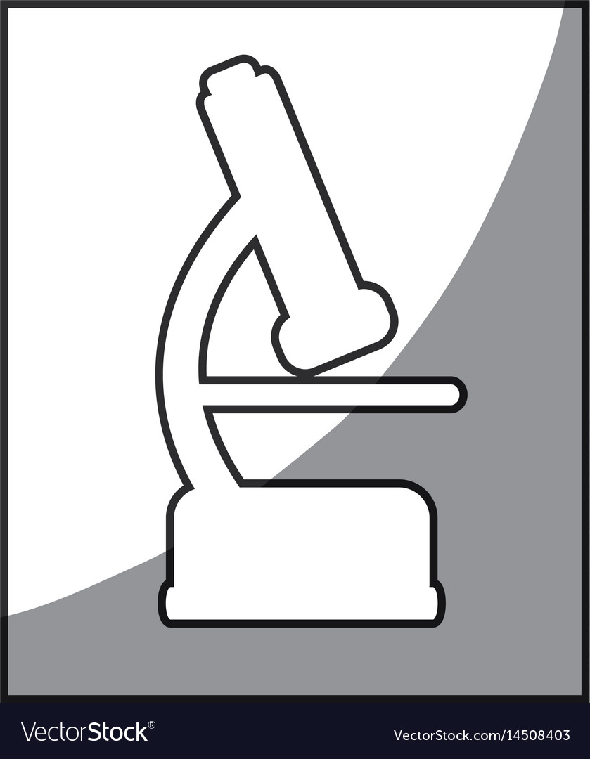 Grayscale square frame shading with microscope Vector Image