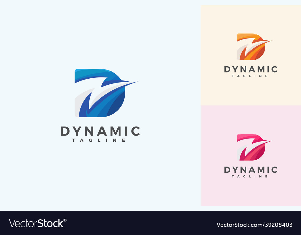 Letter d 3d creative dynamic logo Royalty Free Vector Image Letter d 3d creative dynamic logo Royalty Free Vector Image