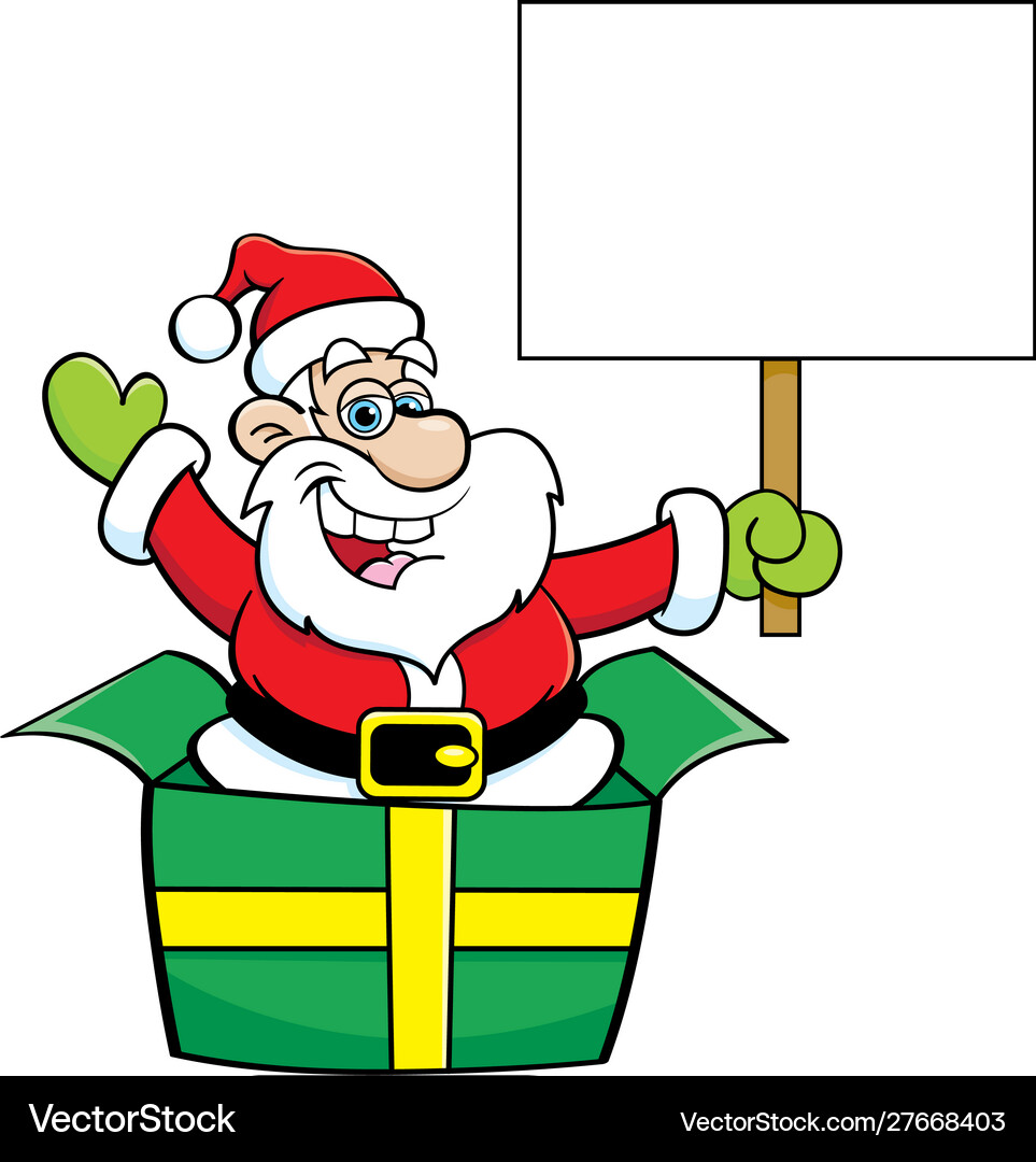 Santa claus holding a sign Royalty Free Vector Image
