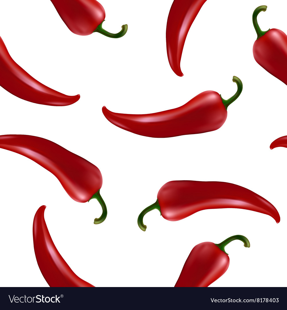 Seamless pattern with red chilli pepper Royalty Free Vector