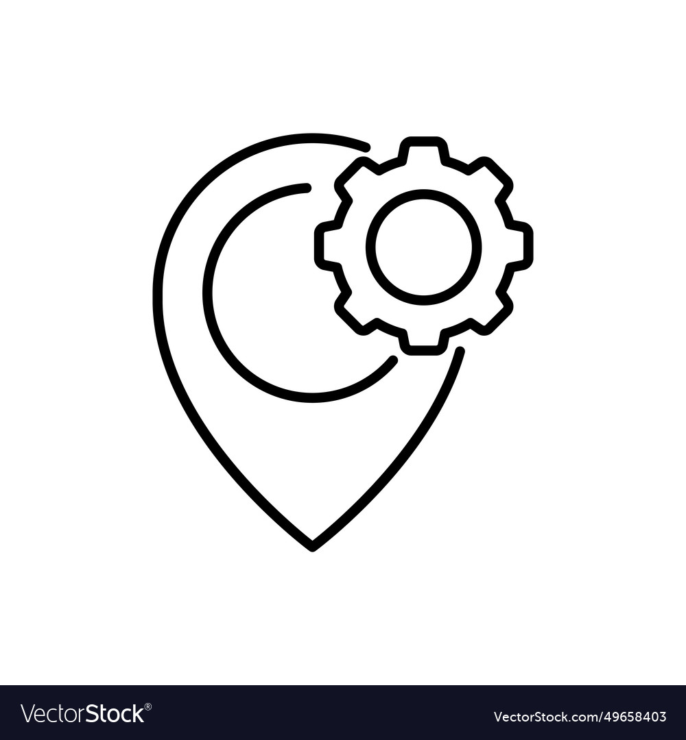Services pin line icon logo image Royalty Free Vector Image