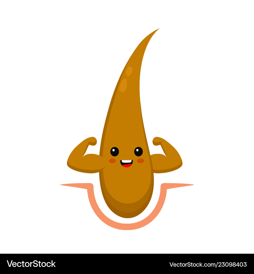 Strong healthy hair character Royalty Free Vector Image