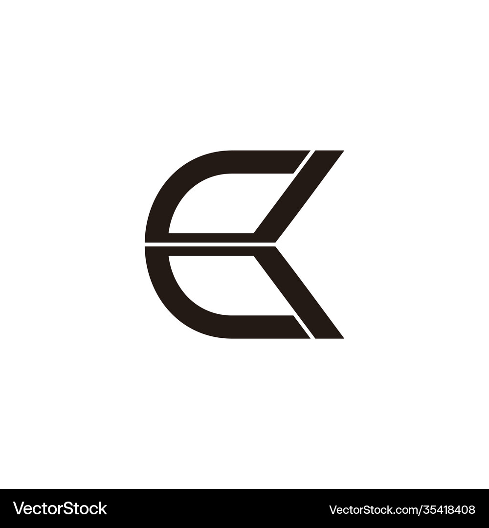 Abstract letter ck simple geometric line logo Vector Image