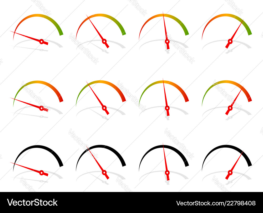 Circle dial gauge template editable Royalty Free Vector