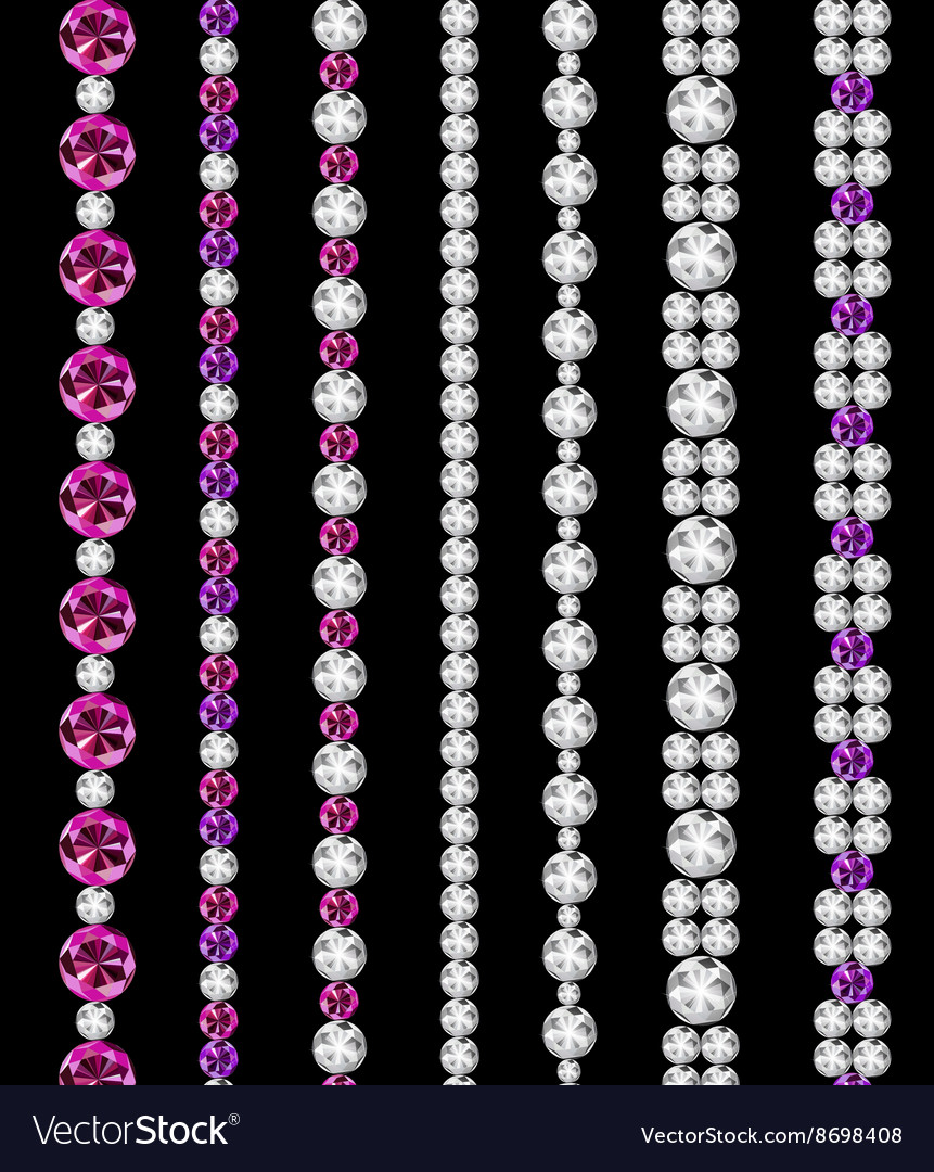 Diamond realistic borders set Royalty Free Vector Image