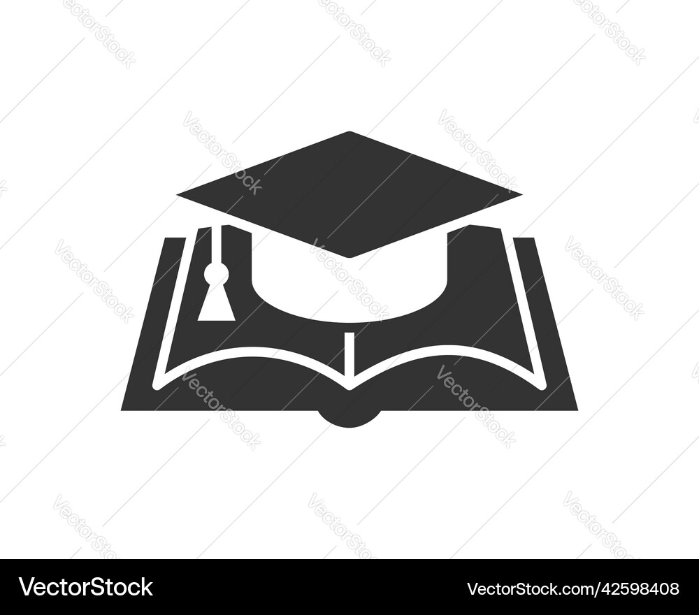 Education icon college cap or graduate hat Vector Image