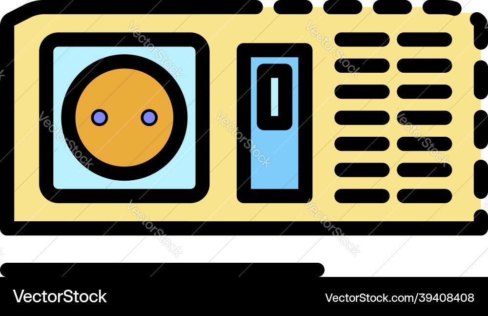 Electric converter icon color outline Royalty Free Vector