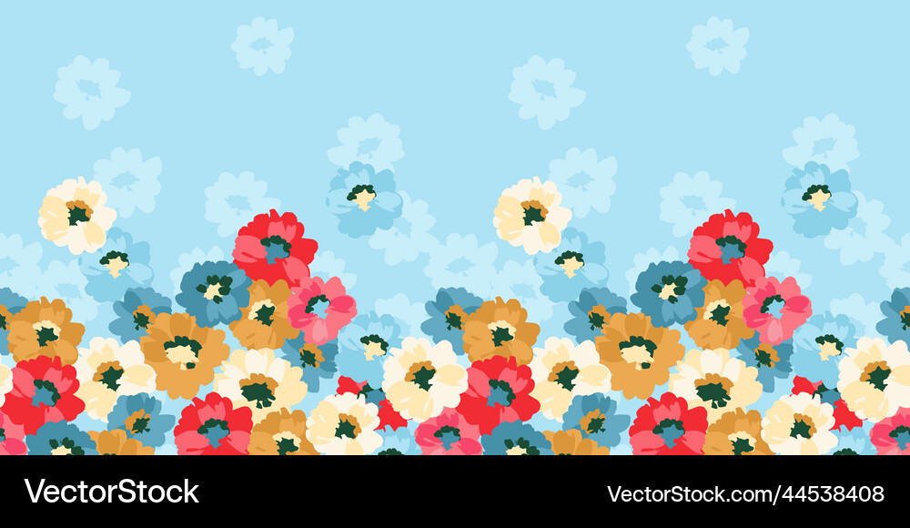 Floral seamless border design for paper Royalty Free Vector