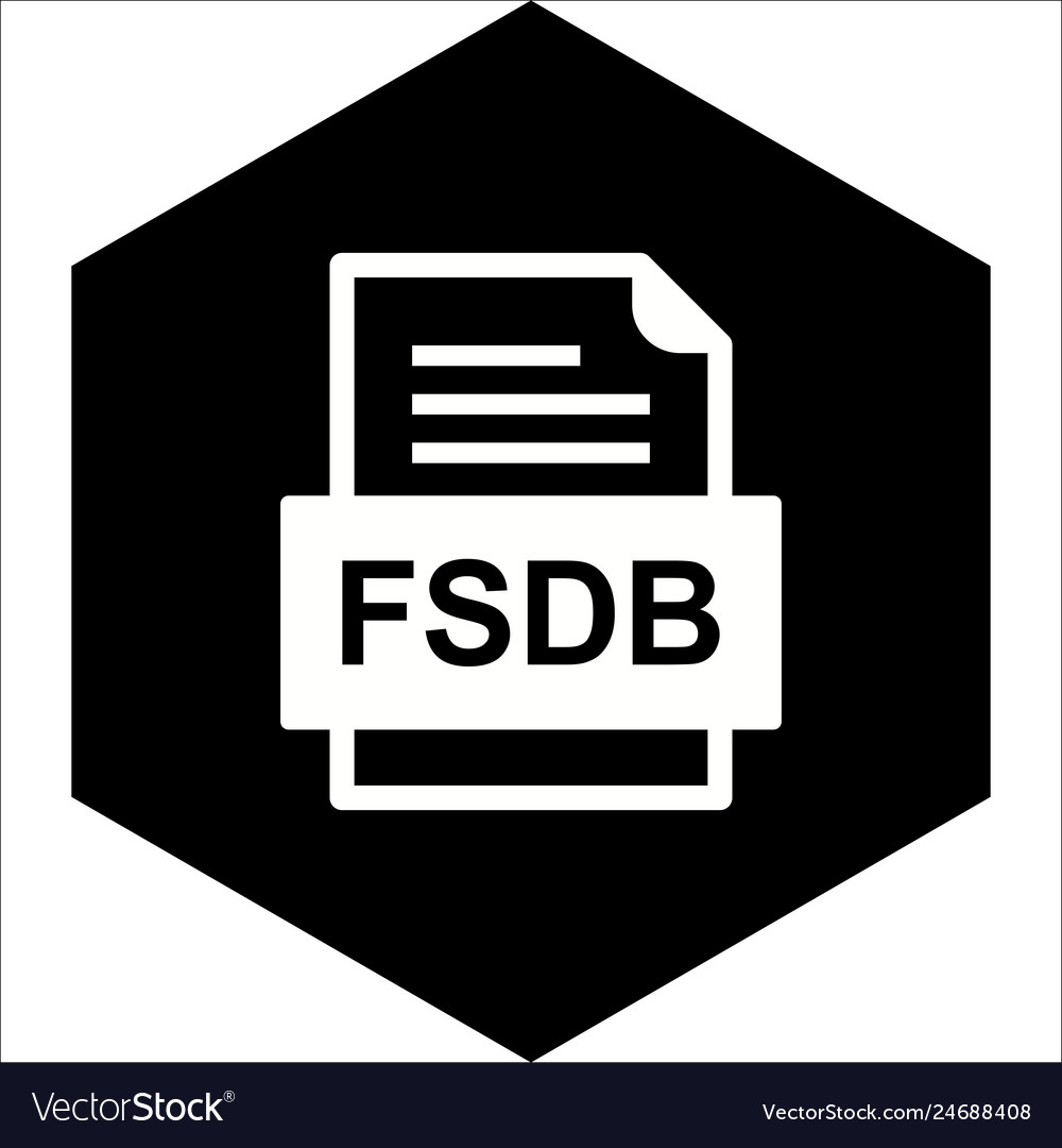 Fsdb file document icon Royalty Free Vector Image