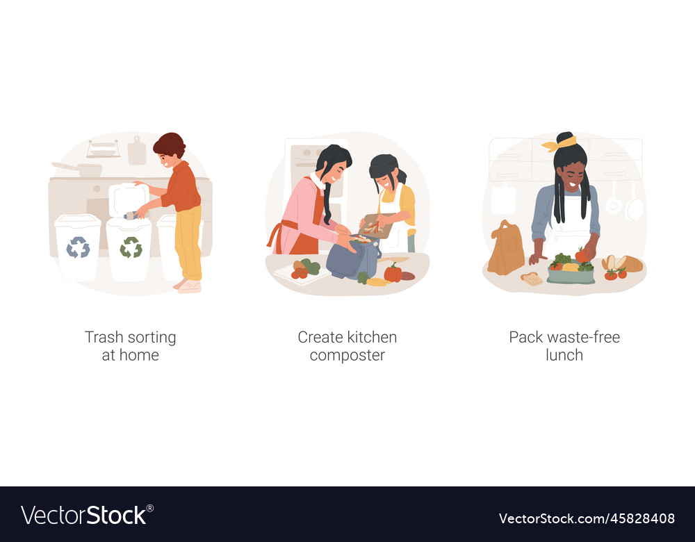 Garbage sorting isolated cartoon Royalty Free Vector Image