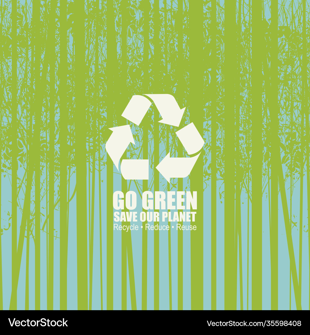 Go green eco poster concept save our planet Vector Image