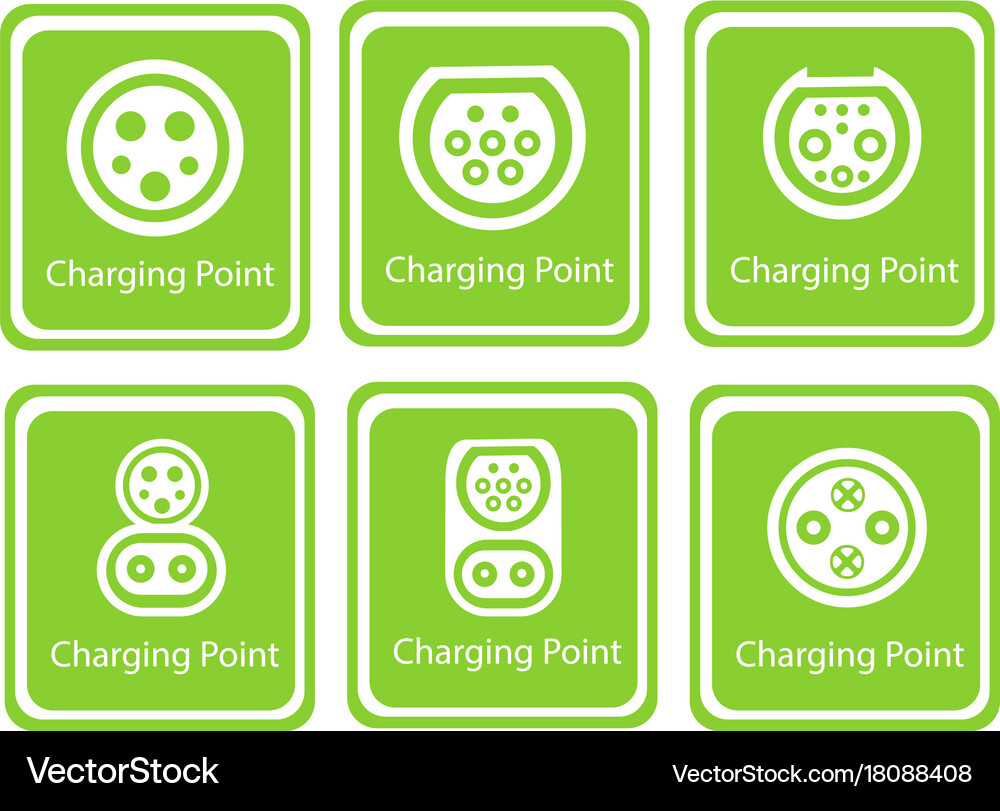 Green eco electric fuel pump icon Royalty Free Vector Image