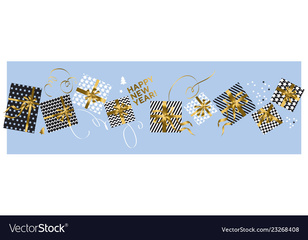 Happy new year color banner template Royalty Free Vector