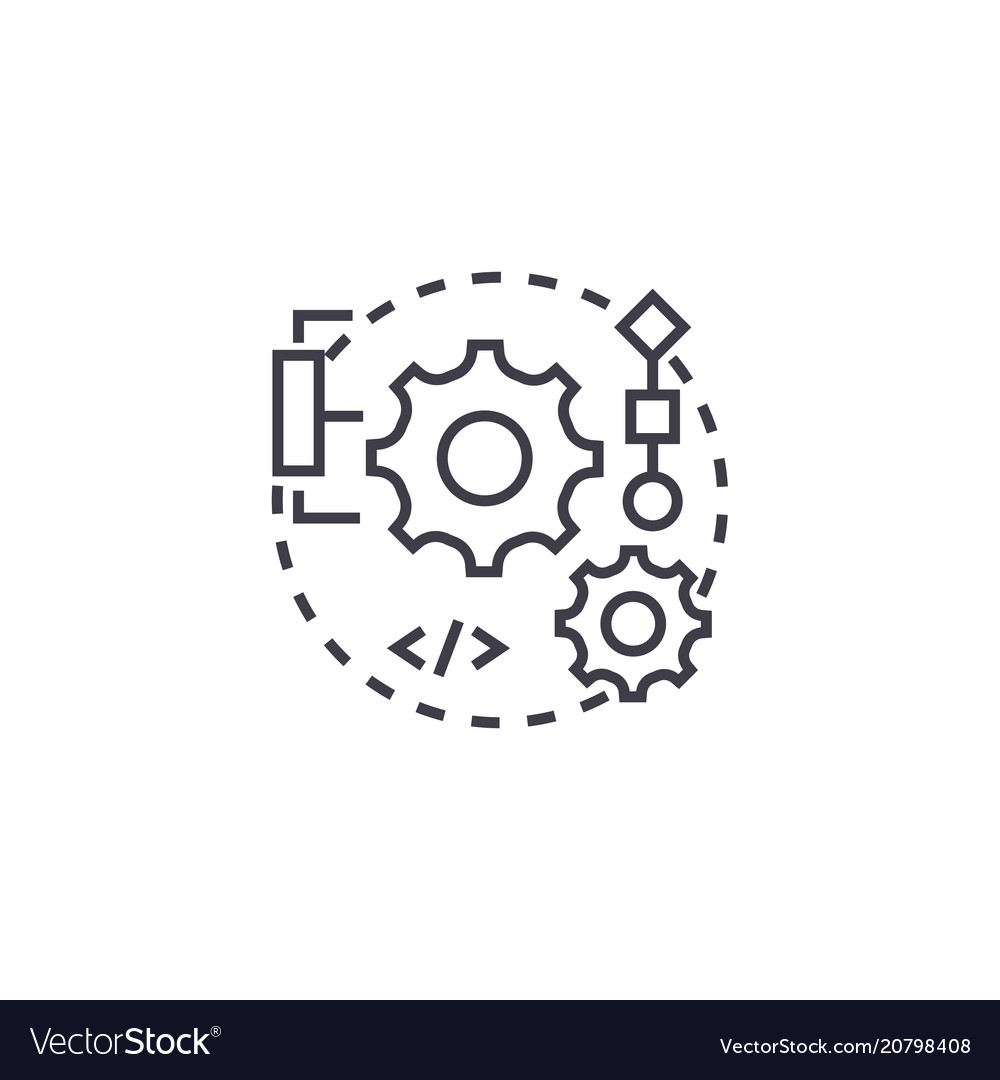 Integration line icon sign Royalty Free Vector Image