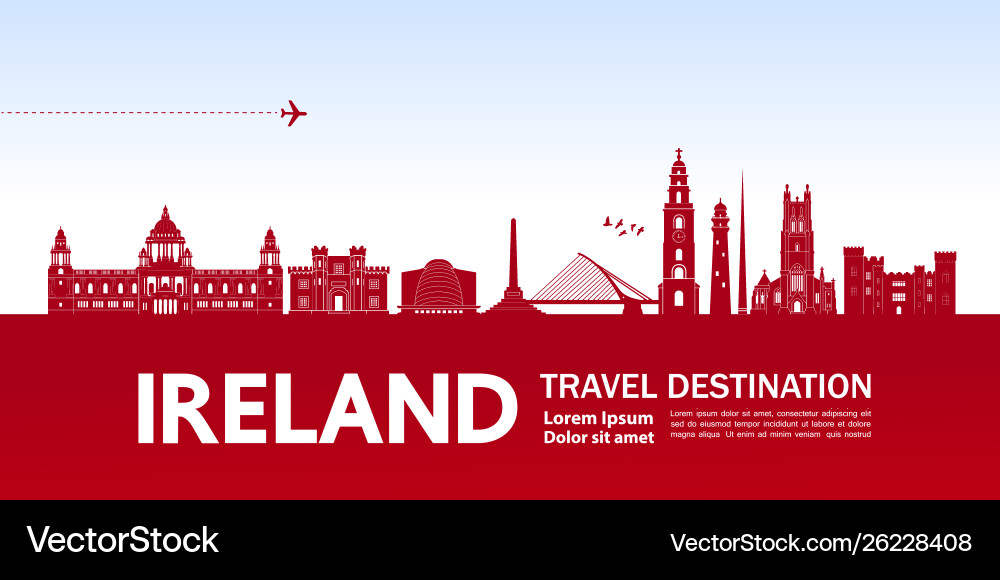 Ireland travel destination Royalty Free Vector Image