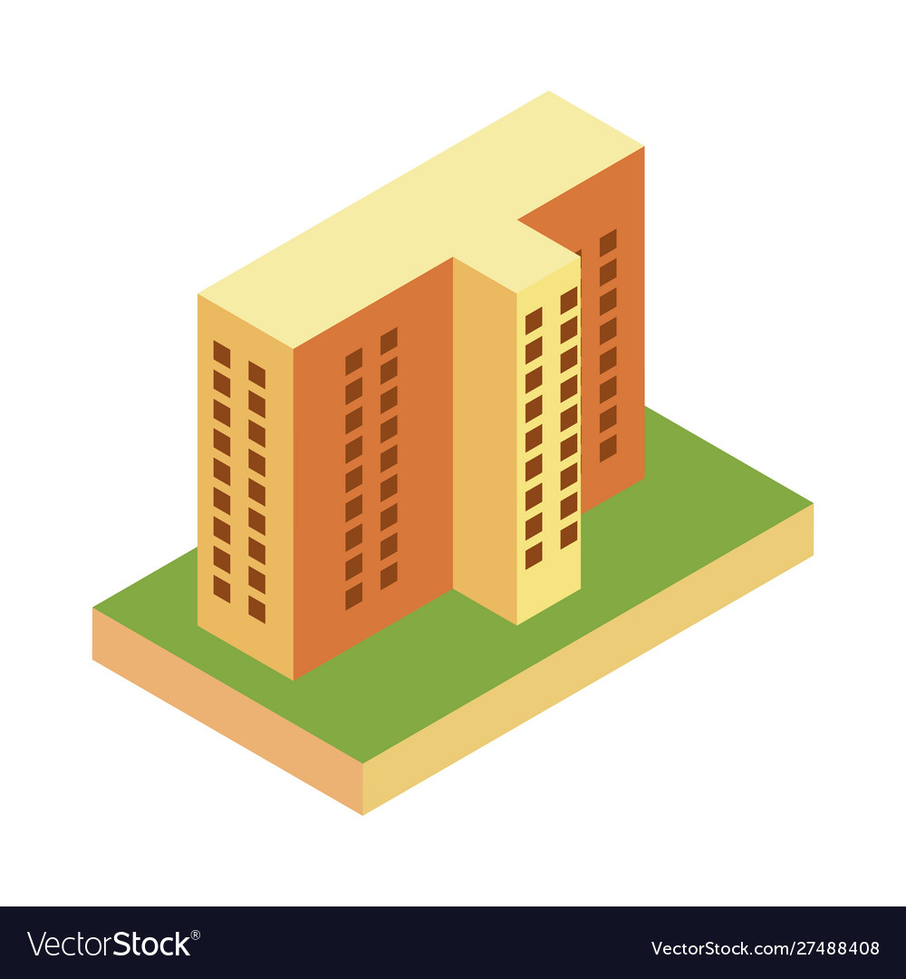Isolated building icon isometric design Royalty Free Vector