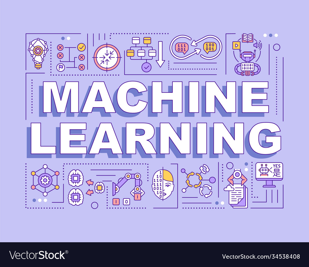 Machine learning word concepts banner Royalty Free Vector