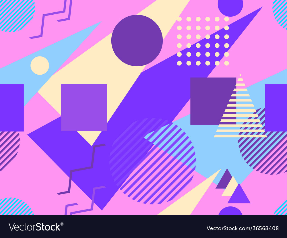 Memphis seamless pattern geometric elements Vector Image