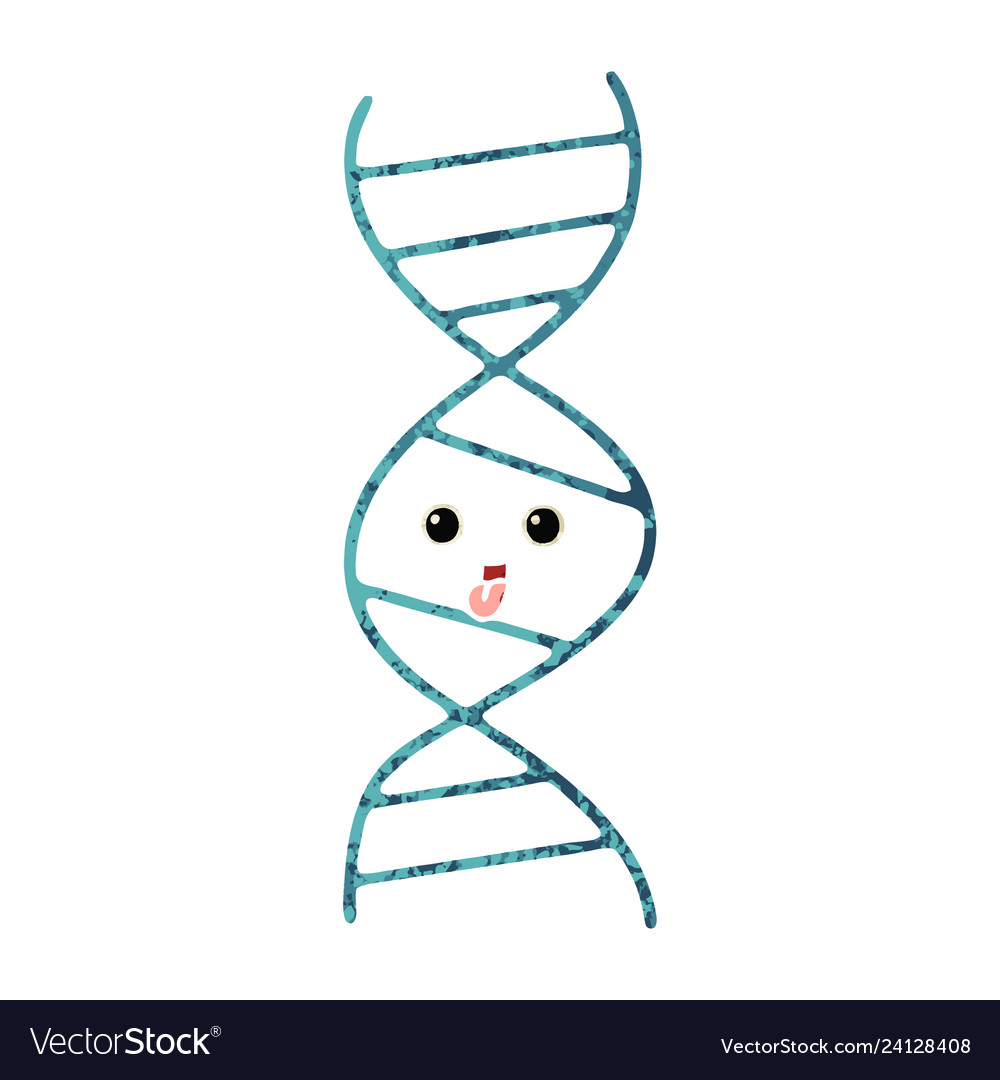Retro Style Cartoon Dna Strand Royalty Free Vector Image