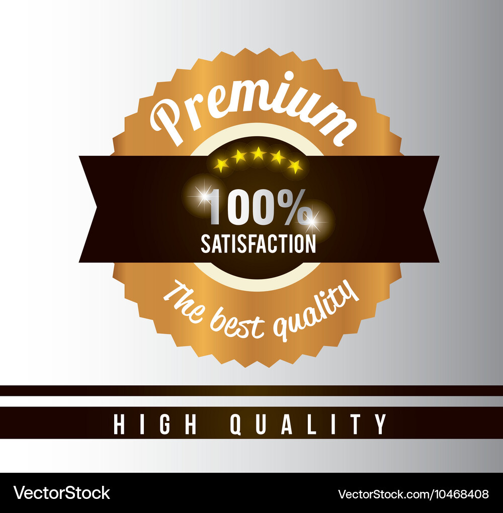 Seal guaranteed premium quality gold Royalty Free Vector