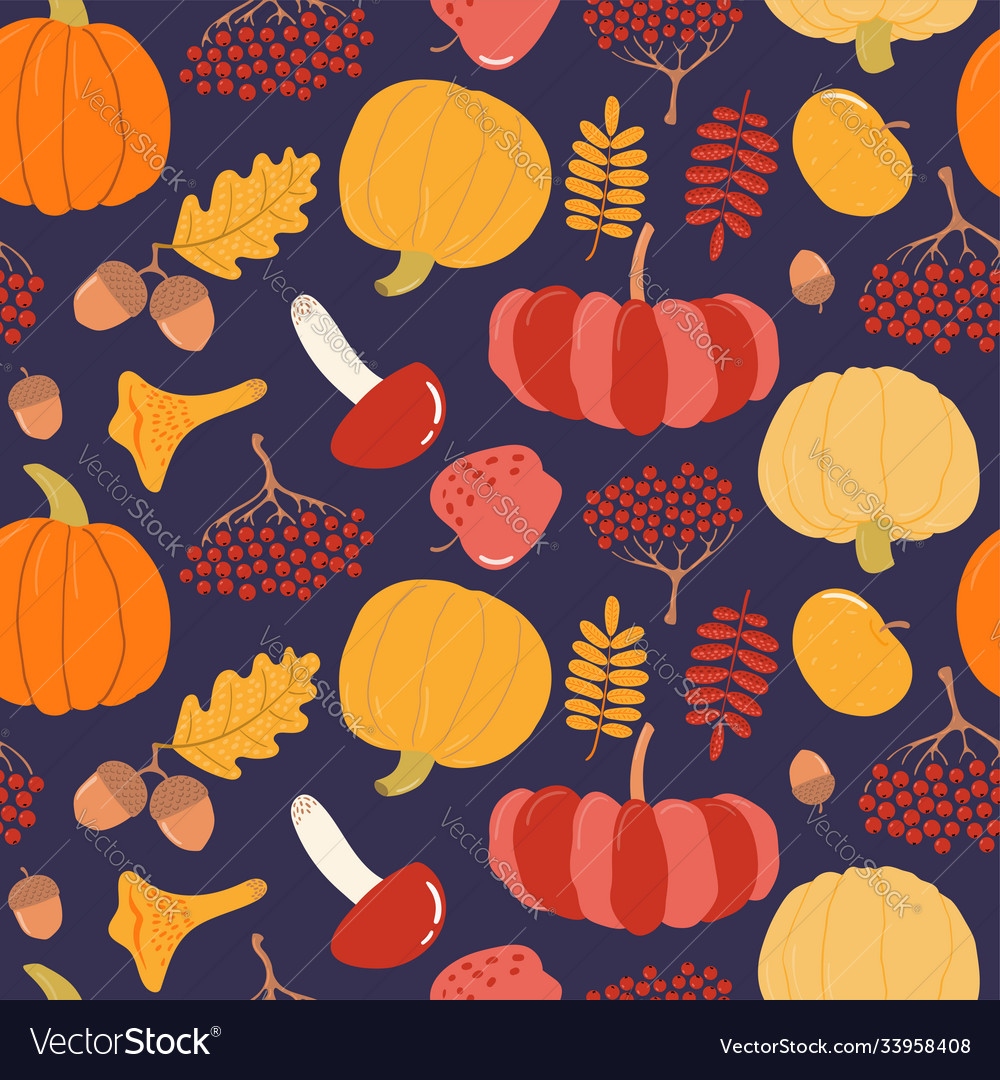 Seamless autumn pattern Royalty Free Vector Image
