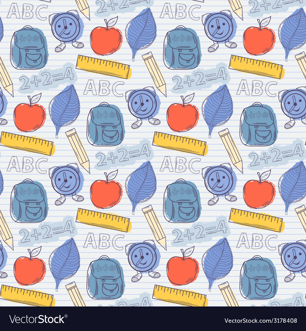 Seamless school pattern Royalty Free Vector Image