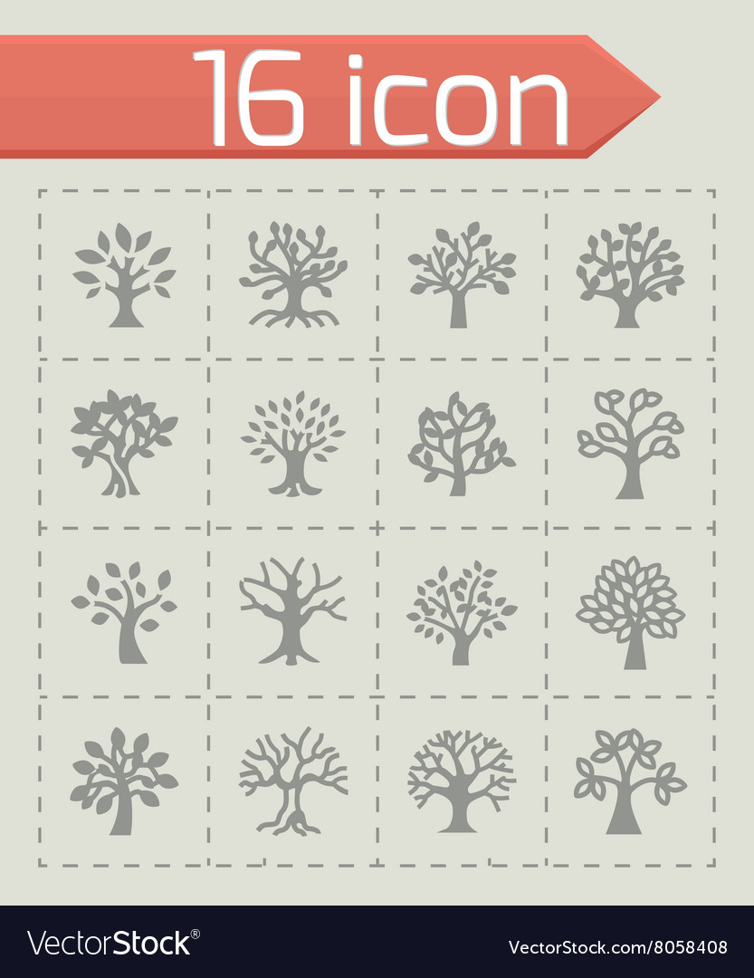 Trees icon set Royalty Free Vector Image - VectorStock