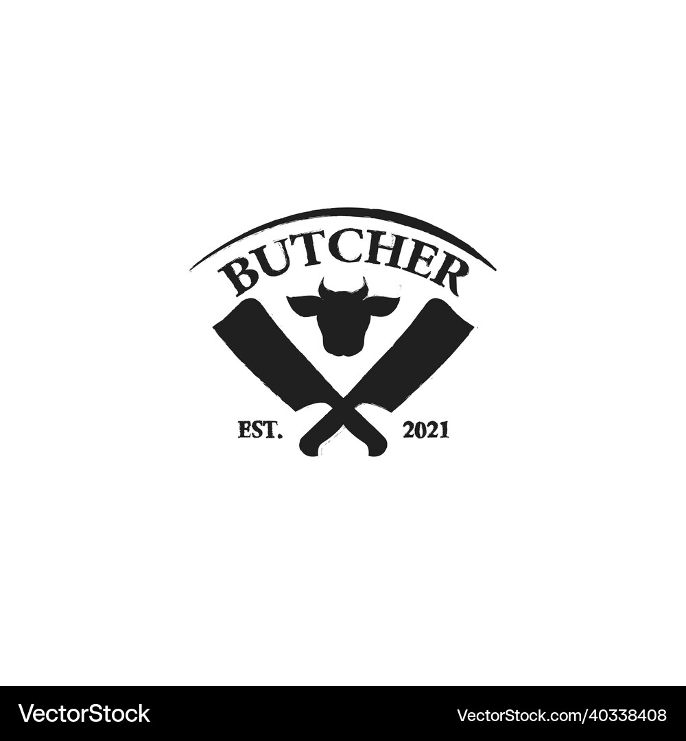 Vintage retro butcher logo Royalty Free Vector Image