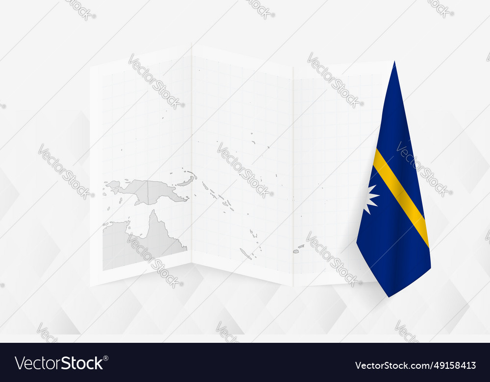 A grayscale map of nauru with hanging nauruan Vector Image