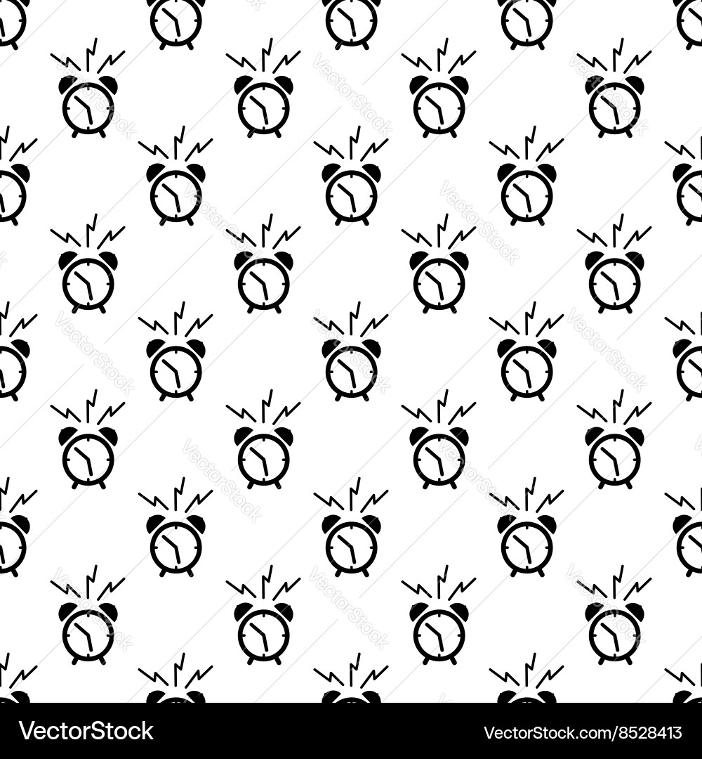 Alarm clock pattern seamless Royalty Free Vector Image