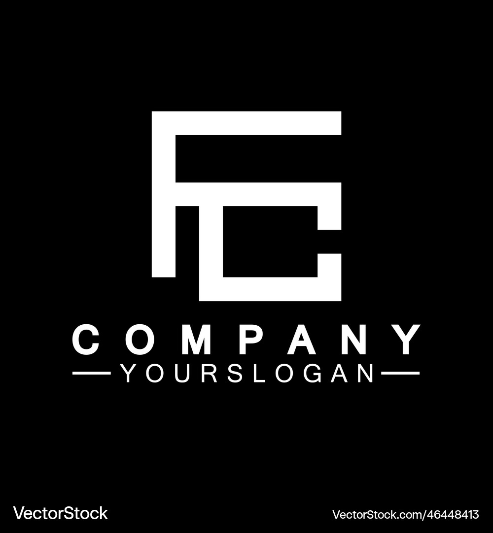 Alphabet letters monogram logo cffcc and f – Royalty-Free Vector ...