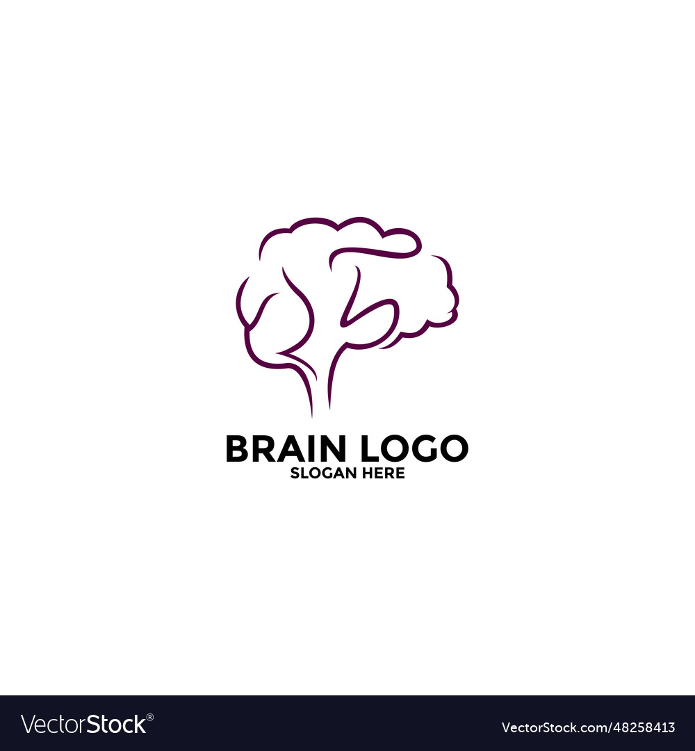 Brain logo silhouette design template think idea Vector Image Brain logo silhouette design template think idea Vector Image