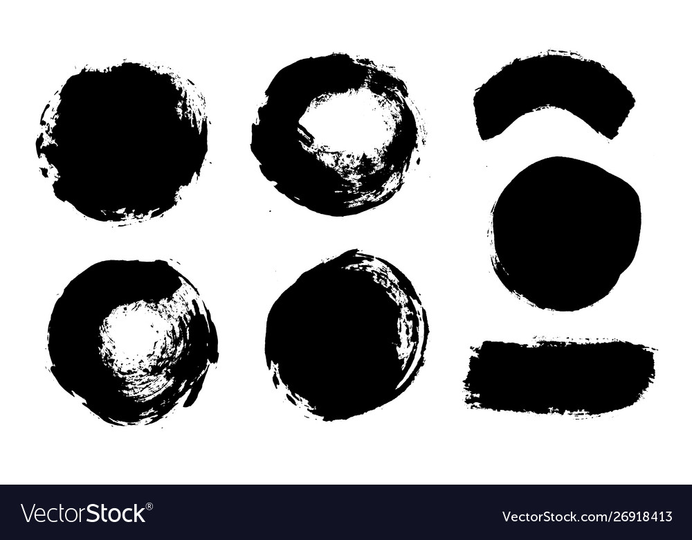 Brush strokes paintbrush set grunge Royalty Free Vector