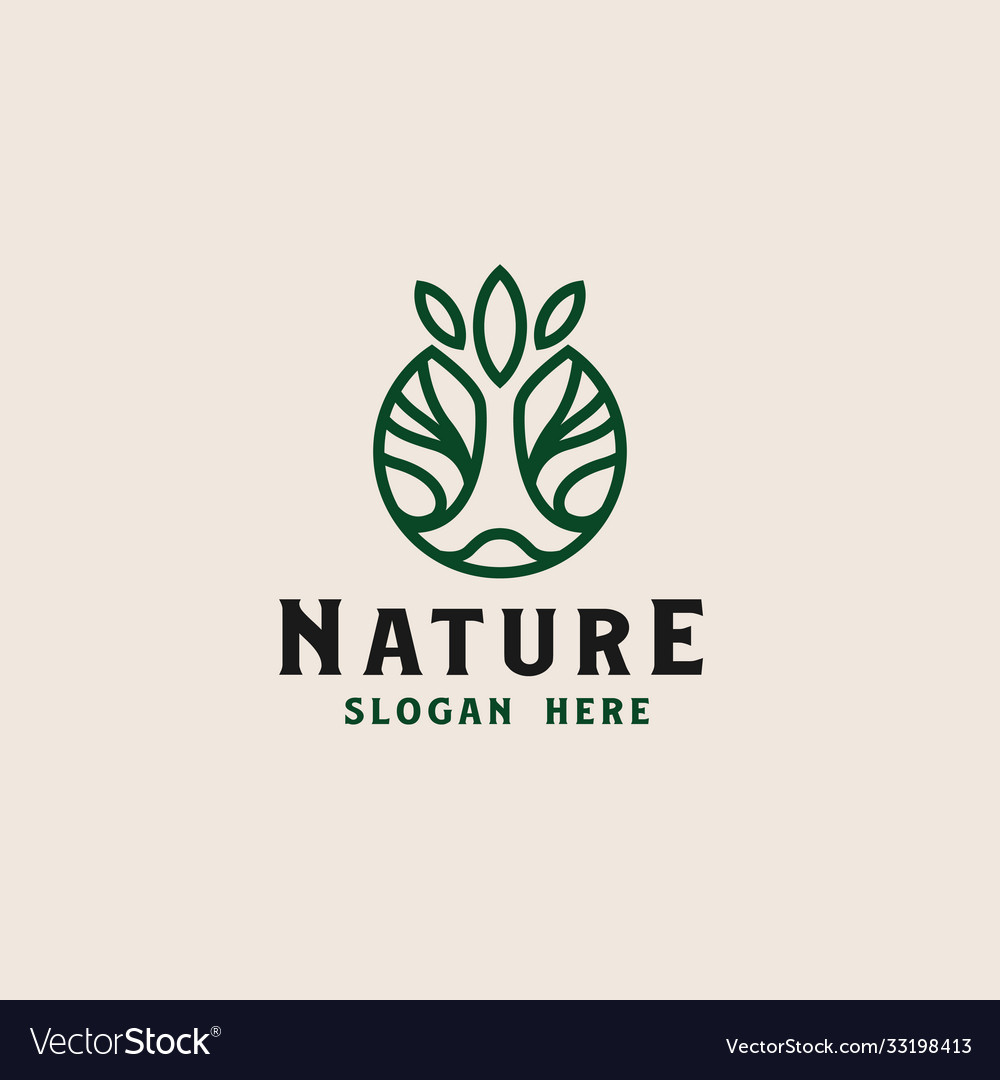 Circle root tree logo template Royalty Free Vector Image