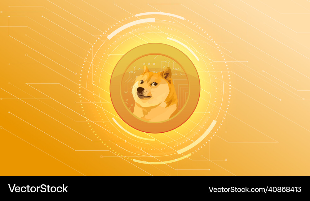 Dogecoin banner doge cryptocurrency concept Vector Image