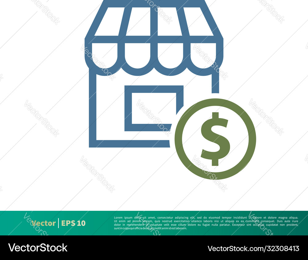 Dollar shop store icon logo template design eps 10