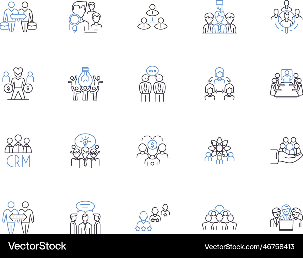 Group people outline icons collection Royalty Free Vector