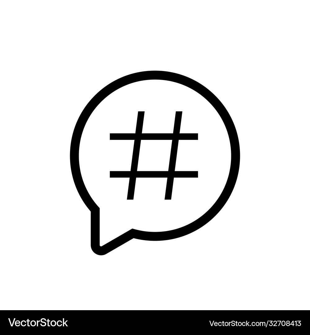 Hashtag icon social media hash tag symbol flat Vector Image