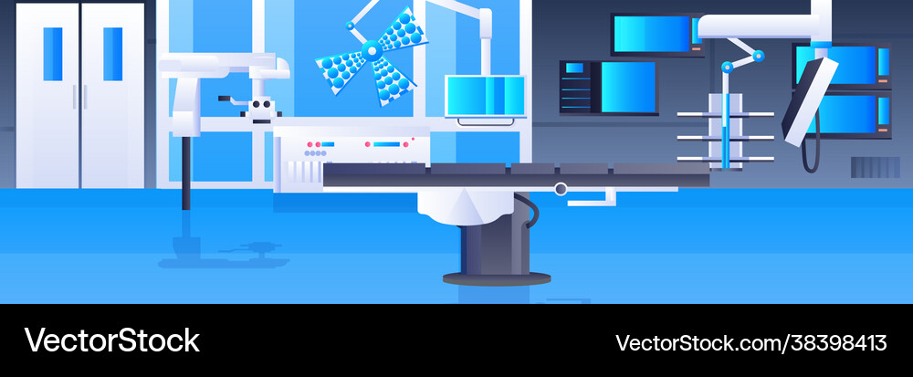 Hospital operating table and medical devices Vector Image