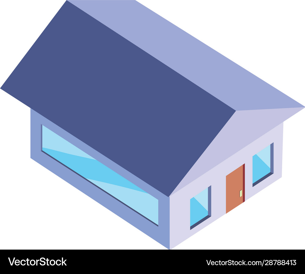 Isolated isometric white house with windows Vector Image