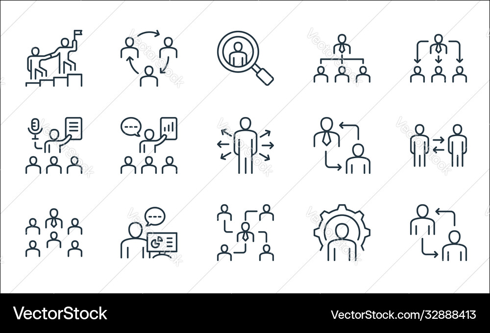 Leadership line icons linear set quality line set Vector Image
