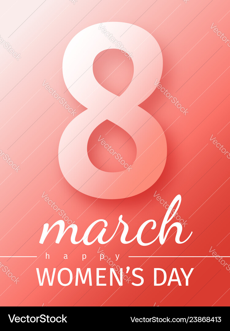 March 8 greeting card holiday template Royalty Free Vector