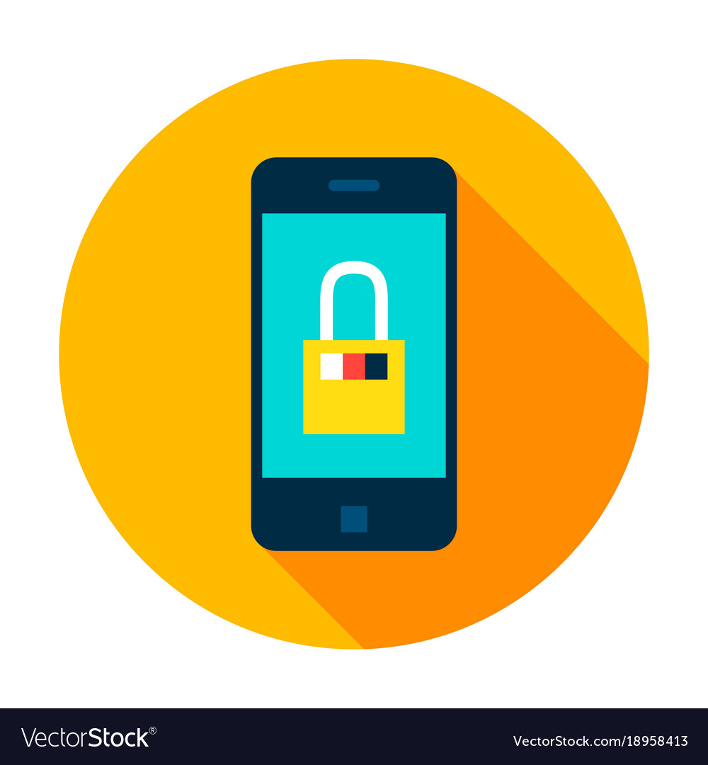Mobile secure circle icon Royalty Free Vector Image
