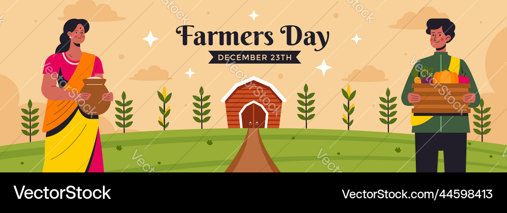 National farmers day banner template flat design Vector Image